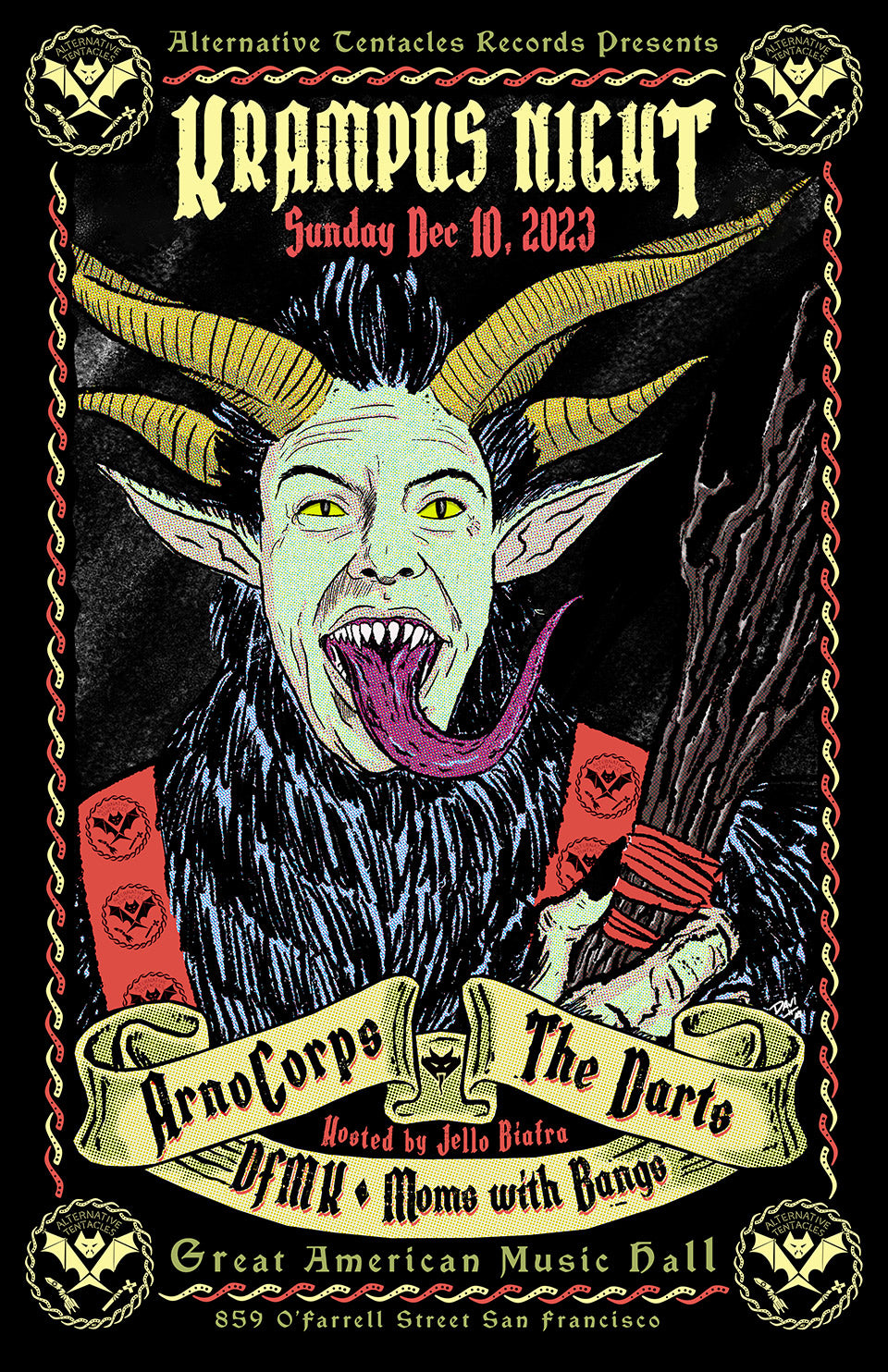 KRAMPUS NIGHT! ALTERNATIVE TENTACLES INVADES SAN FRANCISCO 12/10/23 – AlternativeTentacles